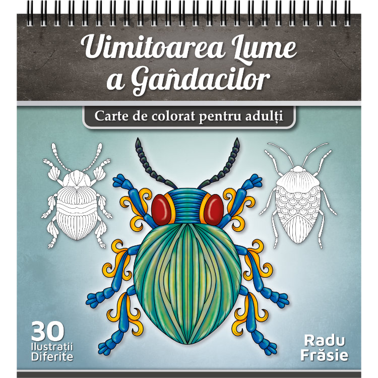 Carte de colorat pentru adulti, Uimitoarea Lume a Gandacilor