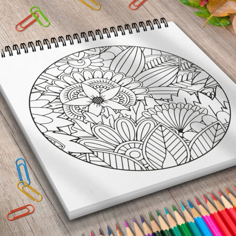 Carte de colorat pentru adulti, Mandale Florale - Croco Digital