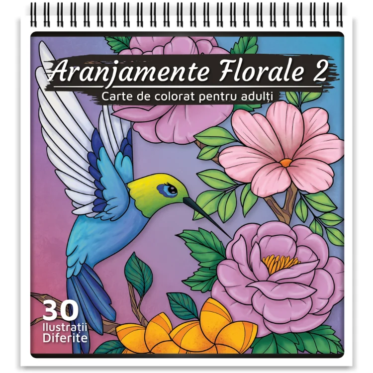 Carte de colorat pentru adulti, Aranjamente Florale 2 - Croco Digital