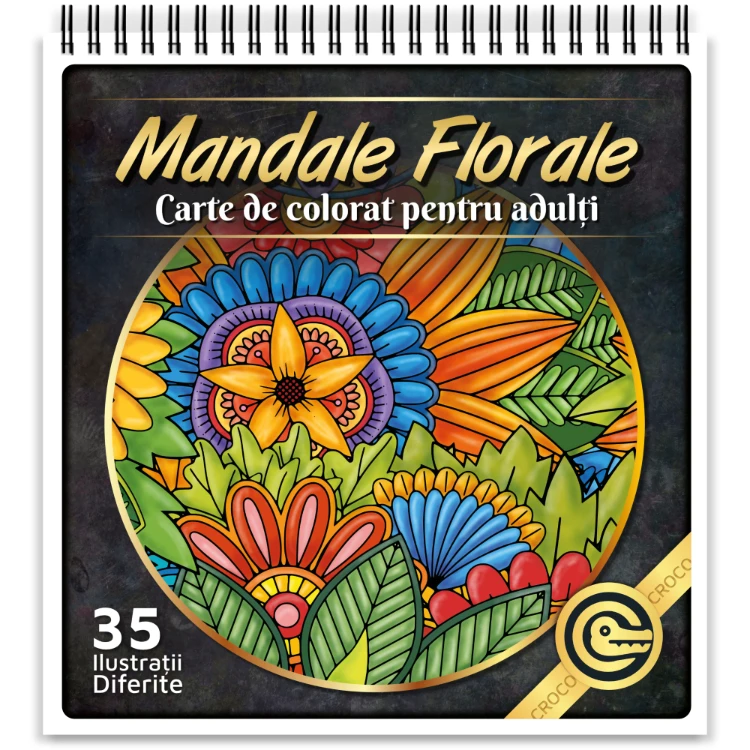 Carte de colorat pentru adulti, Mandale Florale - Croco Digital